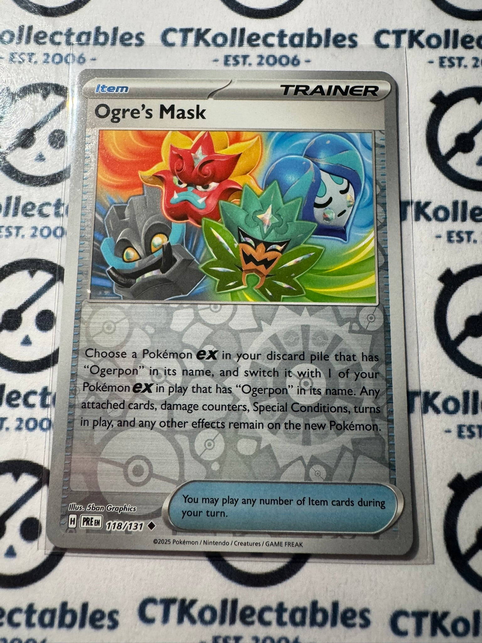 Ogre's Mask Reverse Holo #118/131 Prismatic Evolutions Pokemon Card ...