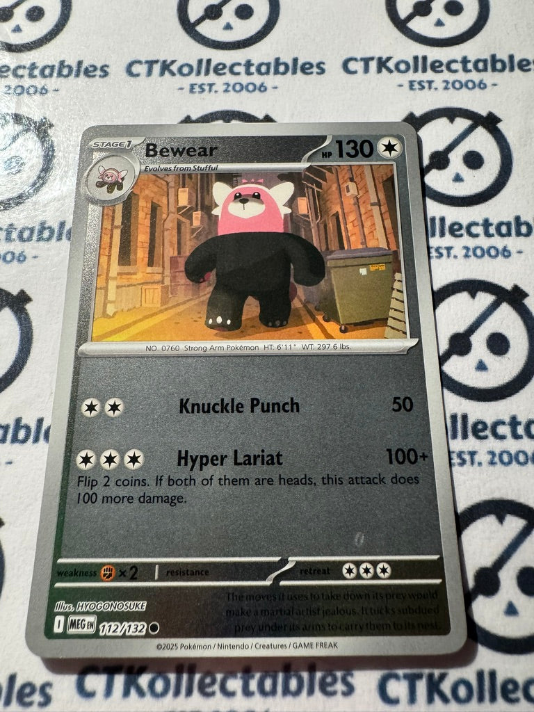 Bewear Reverse Holo #112/132 Mega Evolution Pokemon – CTKollectables