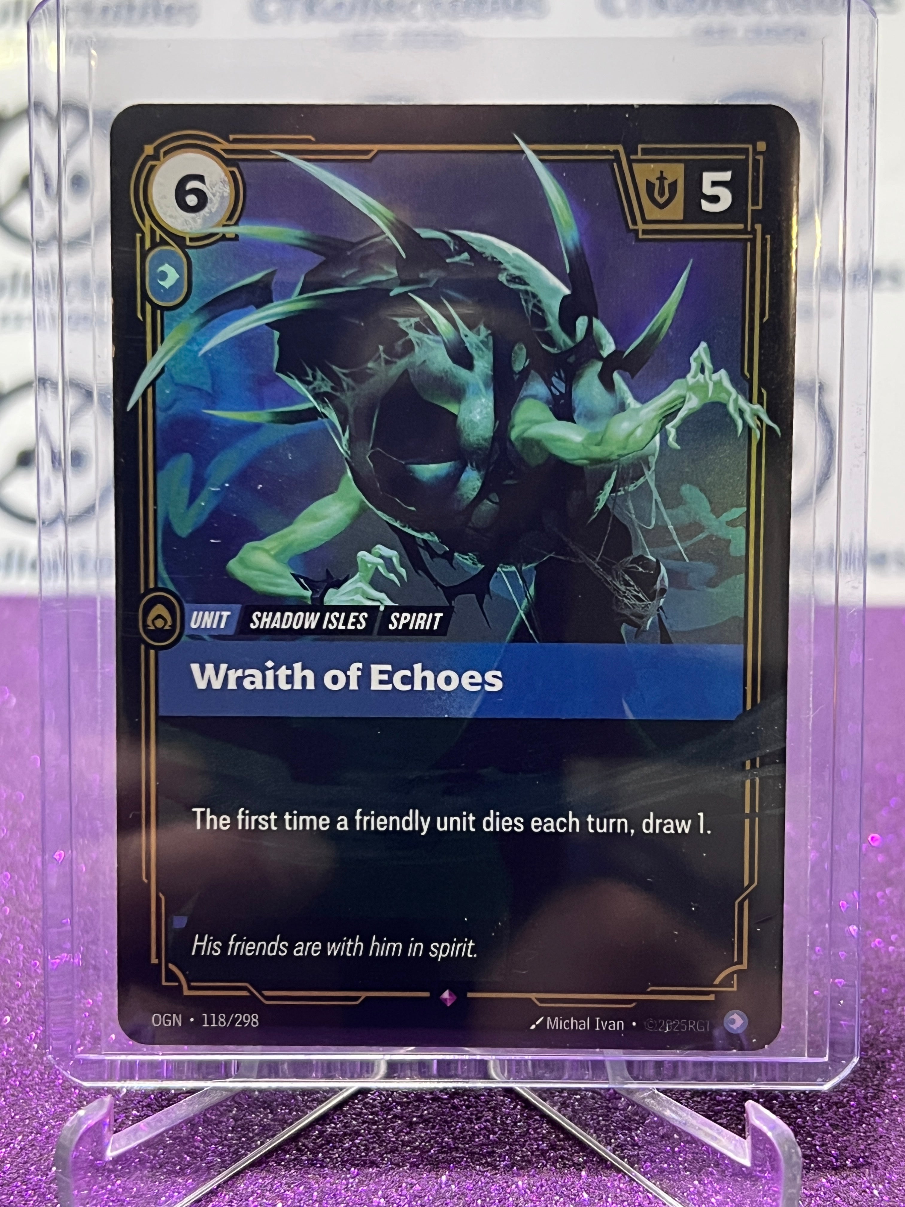 2025 RIFTBOUND LEAGUE OF LEGENDS WRAITH OF ECHOES # 118/298 RARE FOIL ...